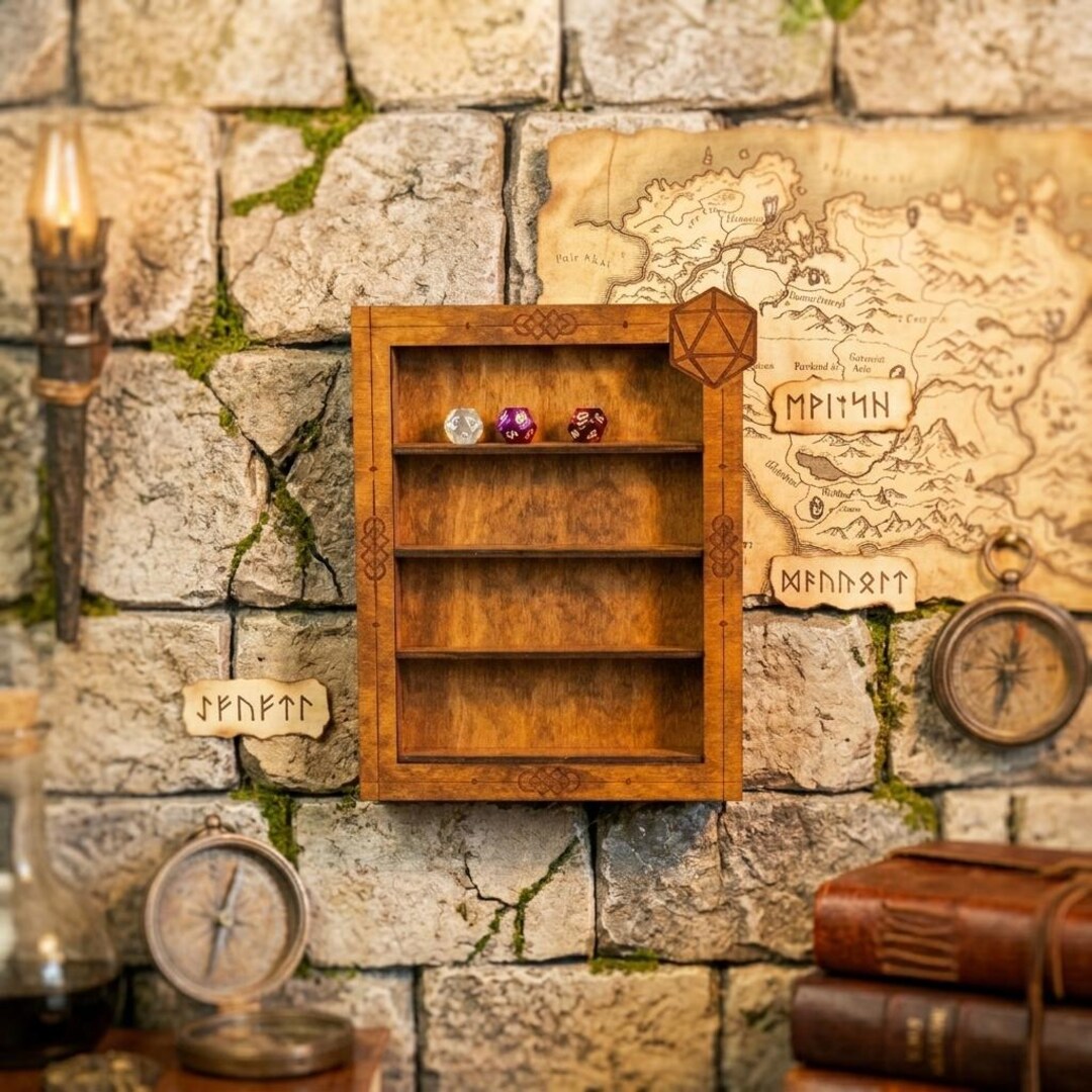 Wood Dice Display Case, RPG Dice Display Case, Wooden Dice Storage Box ...