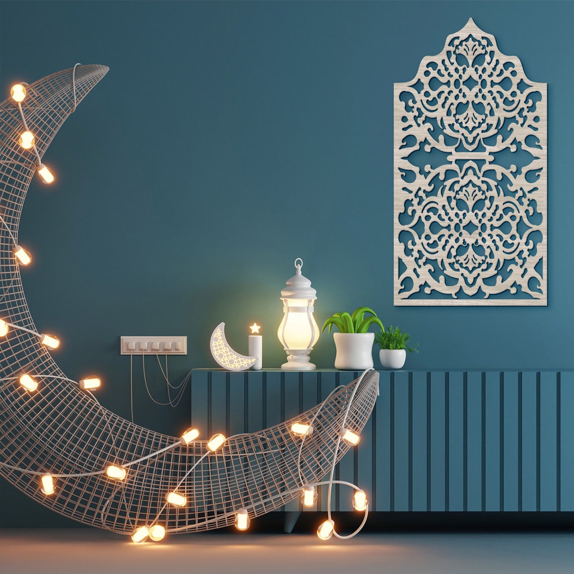 Moroccan Wood Panel, Moroccan Wood Wall Art, Arabic Wall Art, Laser Cut ...