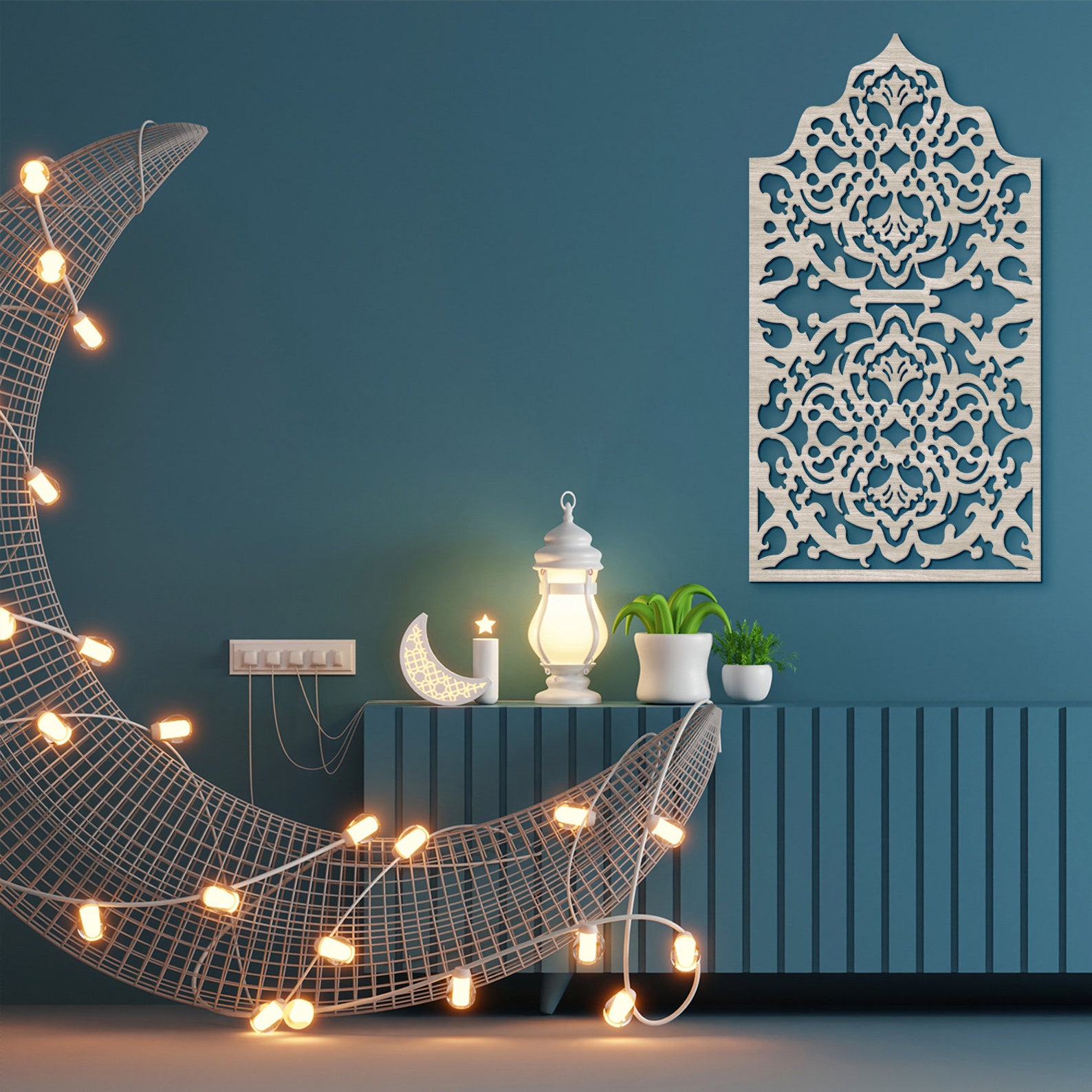 Moroccan Wood Panel, Moroccan Wood Wall Art, Arabic Wall Art, Laser Cut ...