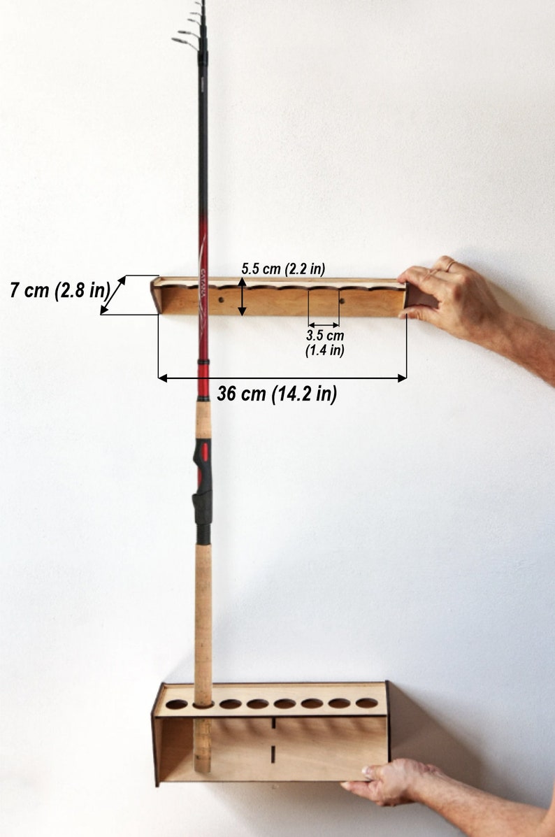 Fishing Rod Wall Rack Rod Holder Wood Wall Mount Rod Rack - Etsy