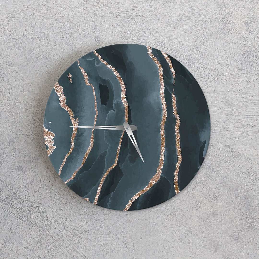 Marble Wall Clock, Modern Wall Clock, Grey Wall Clock, Beautiful Wall ...