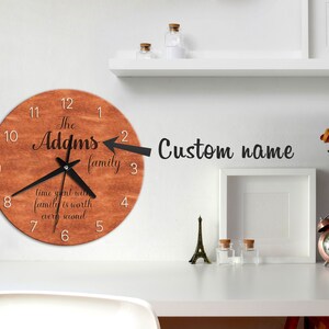 Family Name Clock,personalized Wood Wall Clock,wall Clock Unique ...