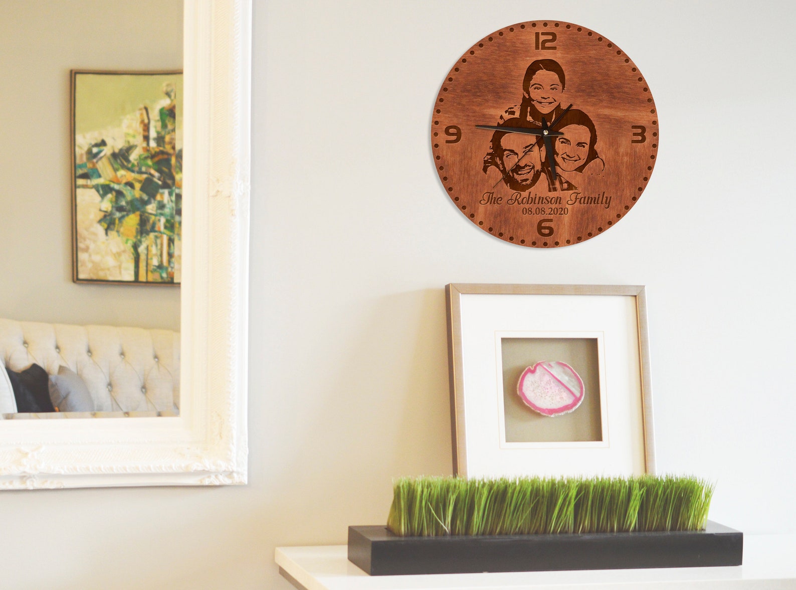 Wooden Clock Personalized,engraved Photo Wood,personalized Family Gifts ...