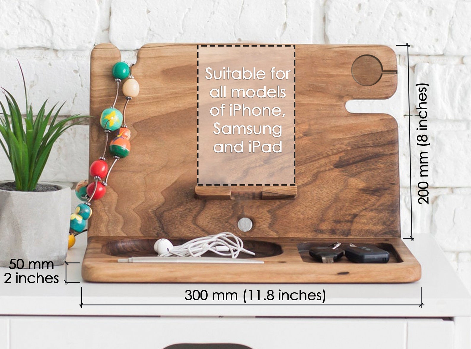 Fathers Day Gift Cell Phone Holder,wood Docking Station Men,wooden ...