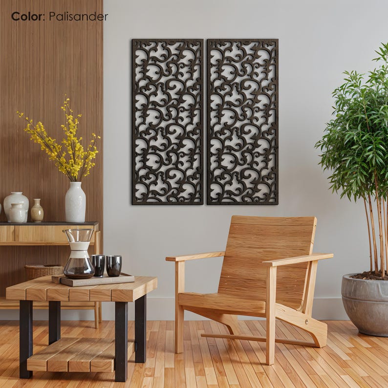 Moroccan Wall Decor, Moroccan Wood Panel, Abstract Wooden Wall Art ...