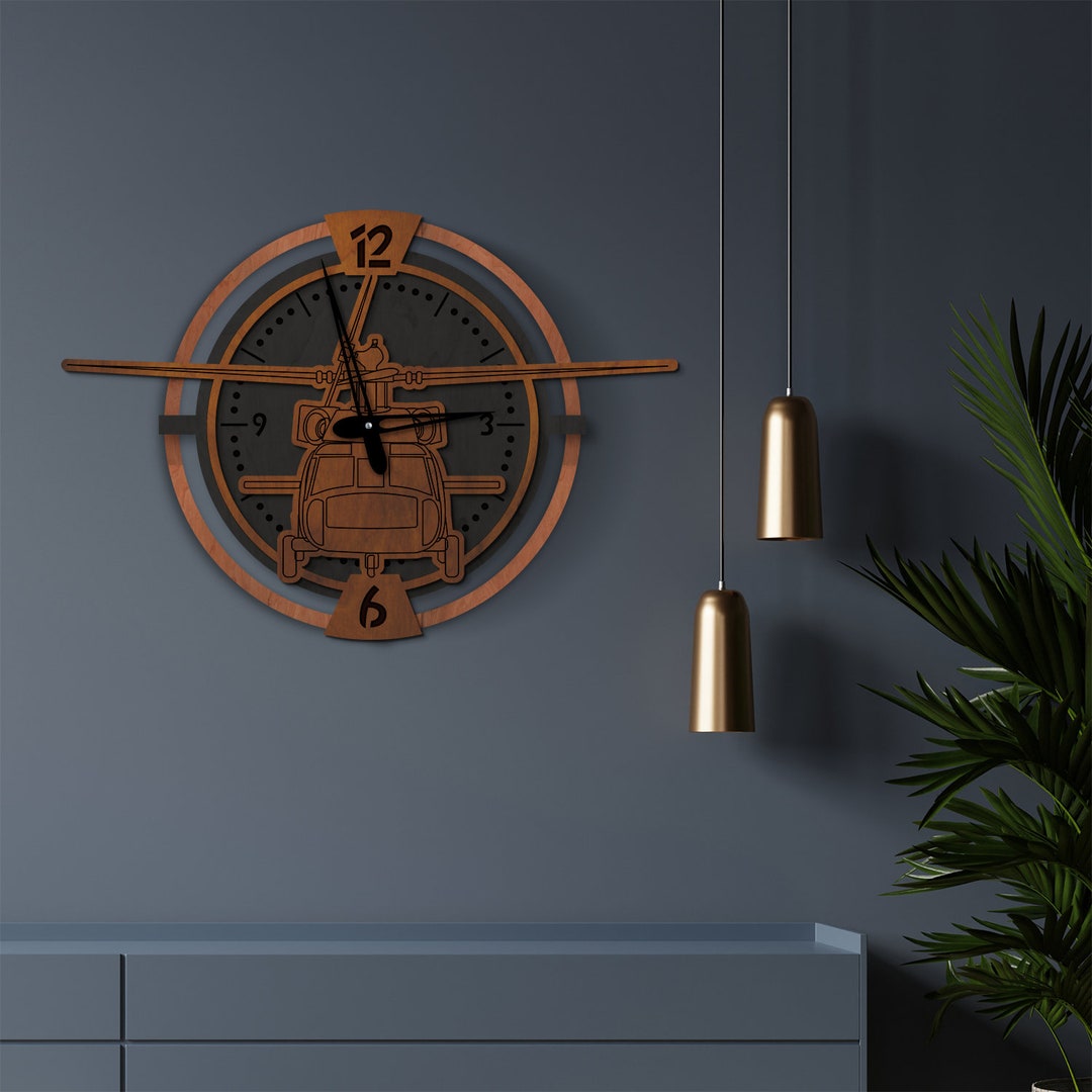 Helicopter Clock,military Clock,aviation Wall Clock,pilot Wall Clock ...