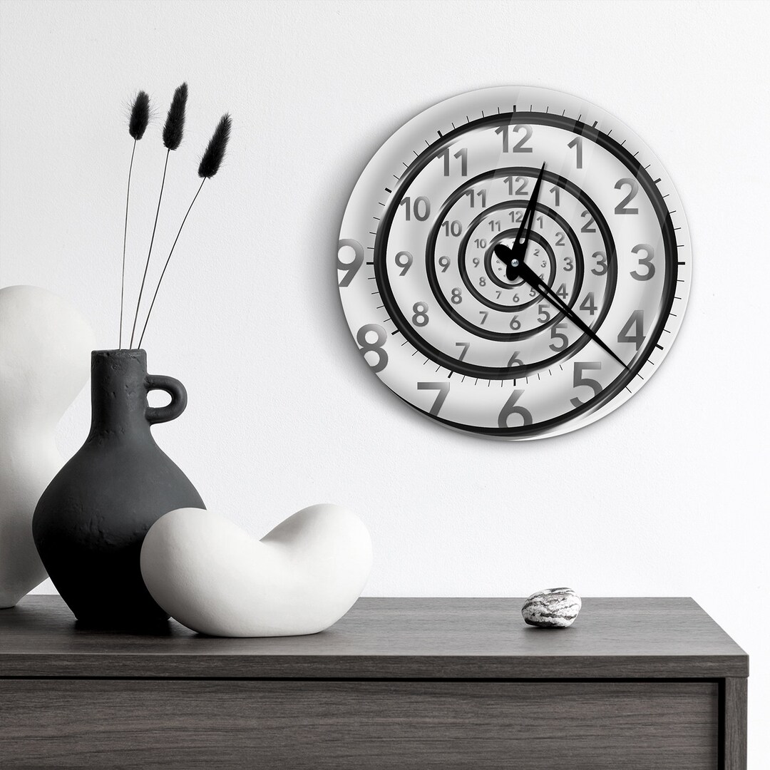 Spiral Clock, Vortex Clock, Minimalist Wall Clock, Doctor Who Clock ...