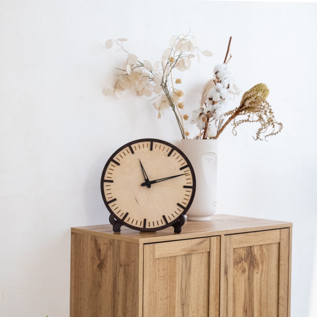 Simple Wall Clock, Minimalist Wall Clock, Wooden Wall Clock, Round Wall ...