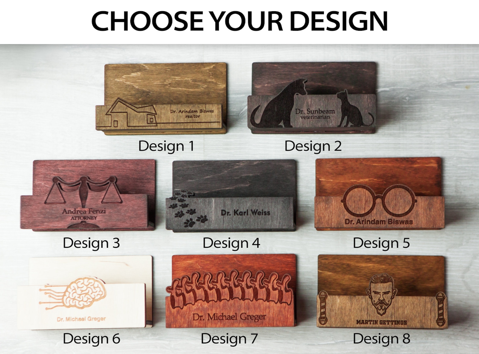 Business Card Holder for Desk Personalizedoptometrist - Etsy