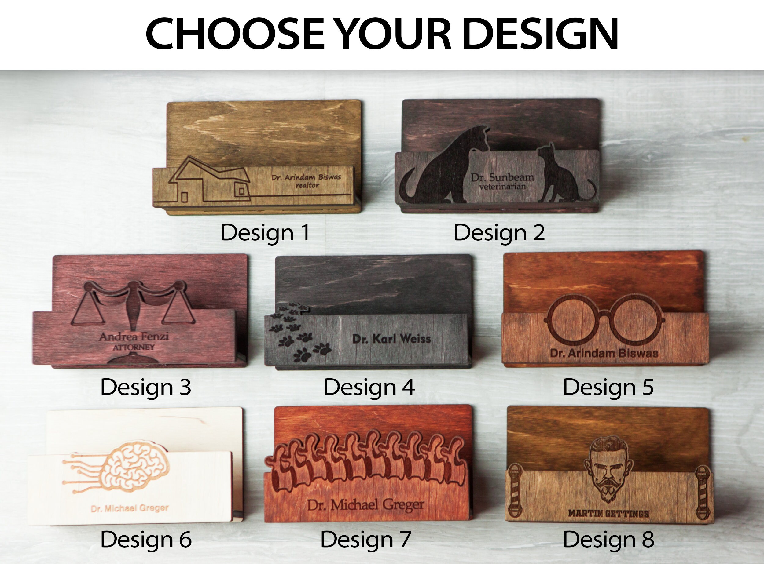 Business Card Holder for Desk Personalizedoptometrist - Etsy