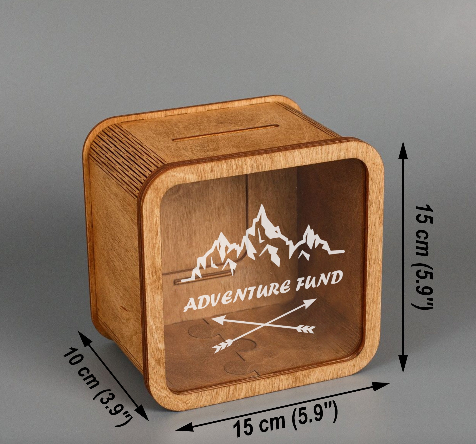 Adventure Fund Wooden Money Boxwood Money Boxmoney Box | Etsy