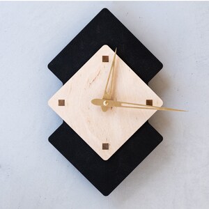 Horizontal Clock, Geometric Wall Clock, Small Wall Clock, Modern Wall ...
