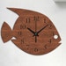 Wood Fish Wall Clock, Fish Decor Wood Wall Clock, Lake House Wall Clock ...