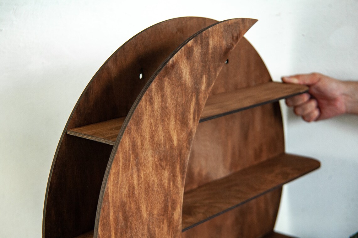 Moon Shaped Shelfwooden Moon Shelfmoon Shelf for - Etsy