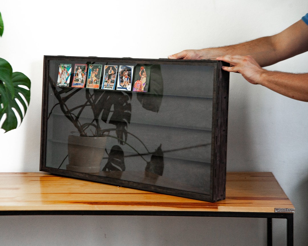Sports Card Display Case, Wood Cards Storage, Baseball Card Case, Sport ...