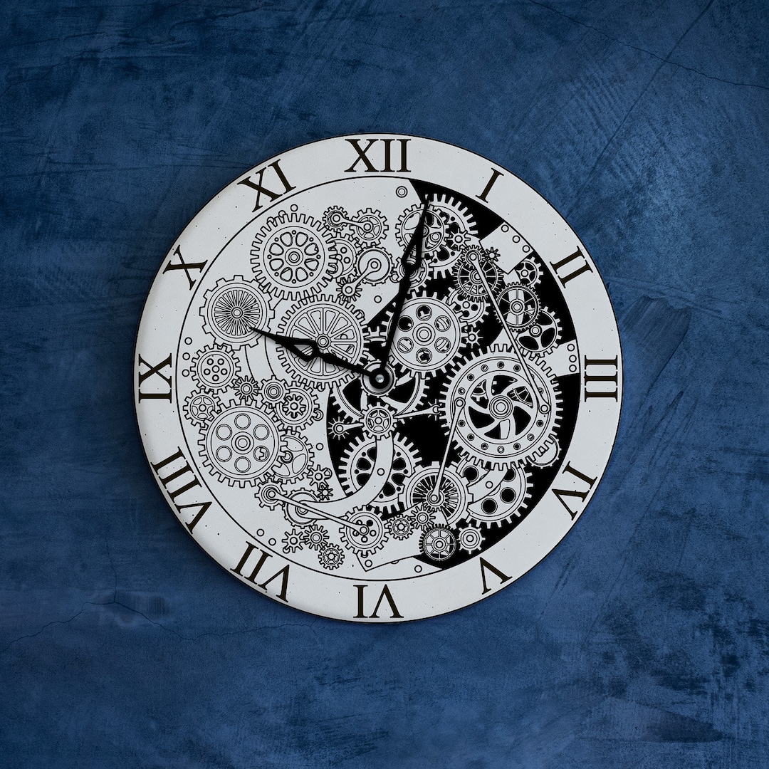 Gears Wall Clock, Mechanical Wall Clock, Steampunk Wall Clock, Gear ...