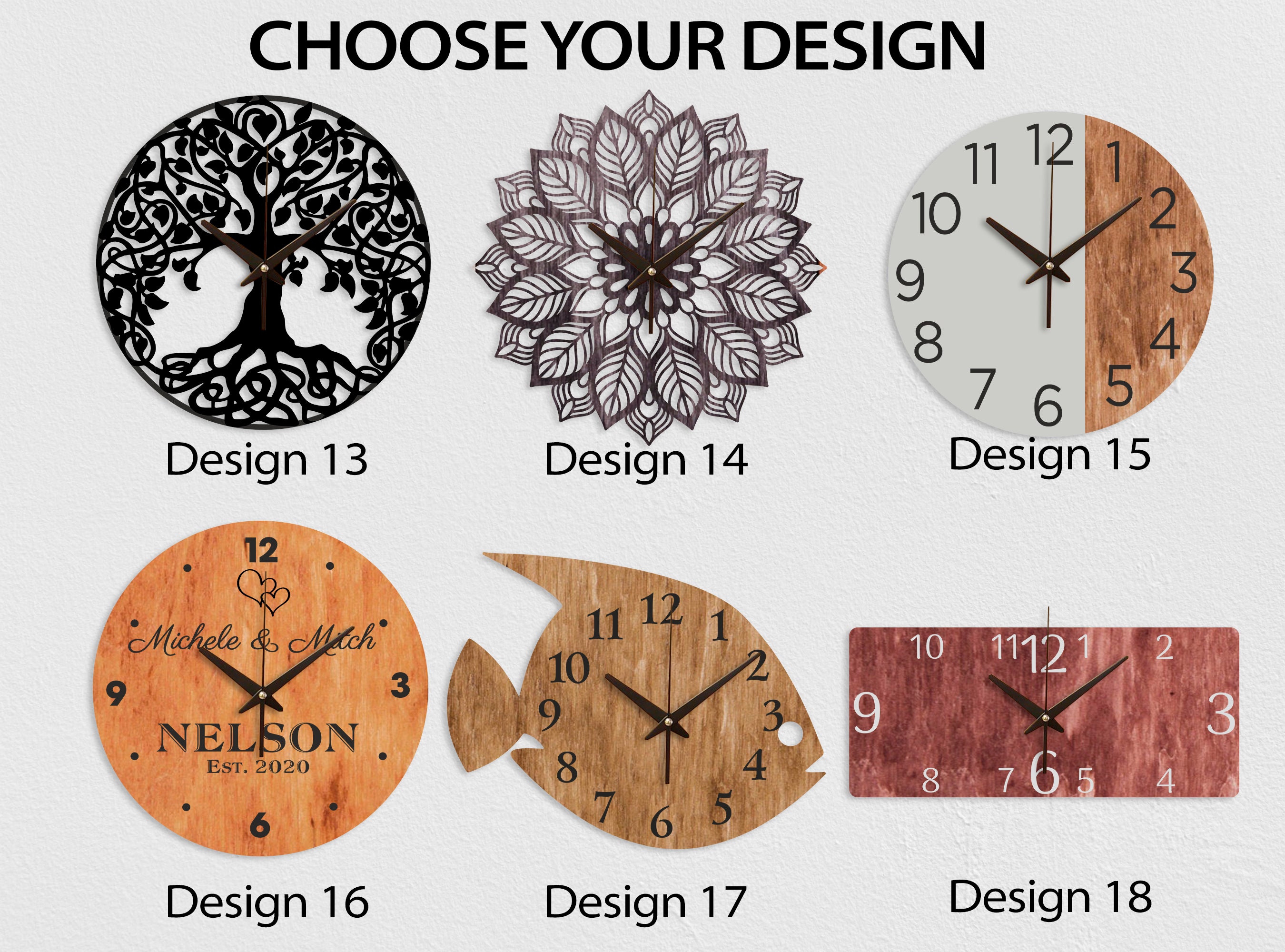 Roman Numerals Clockwooden Wall Clock Modernwood Wall - Etsy