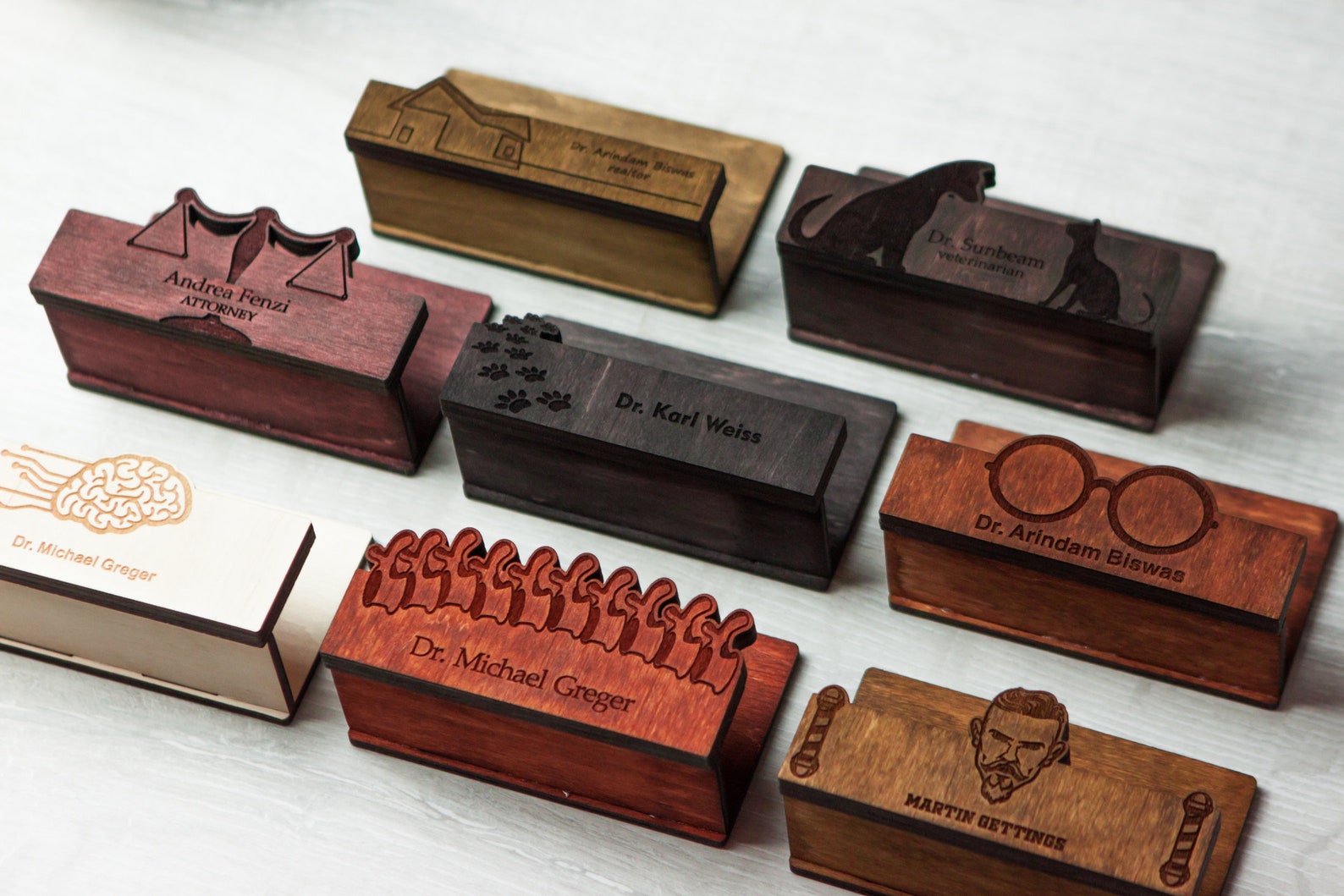 Business Card Holder for Desk Personalizedoptometrist - Etsy