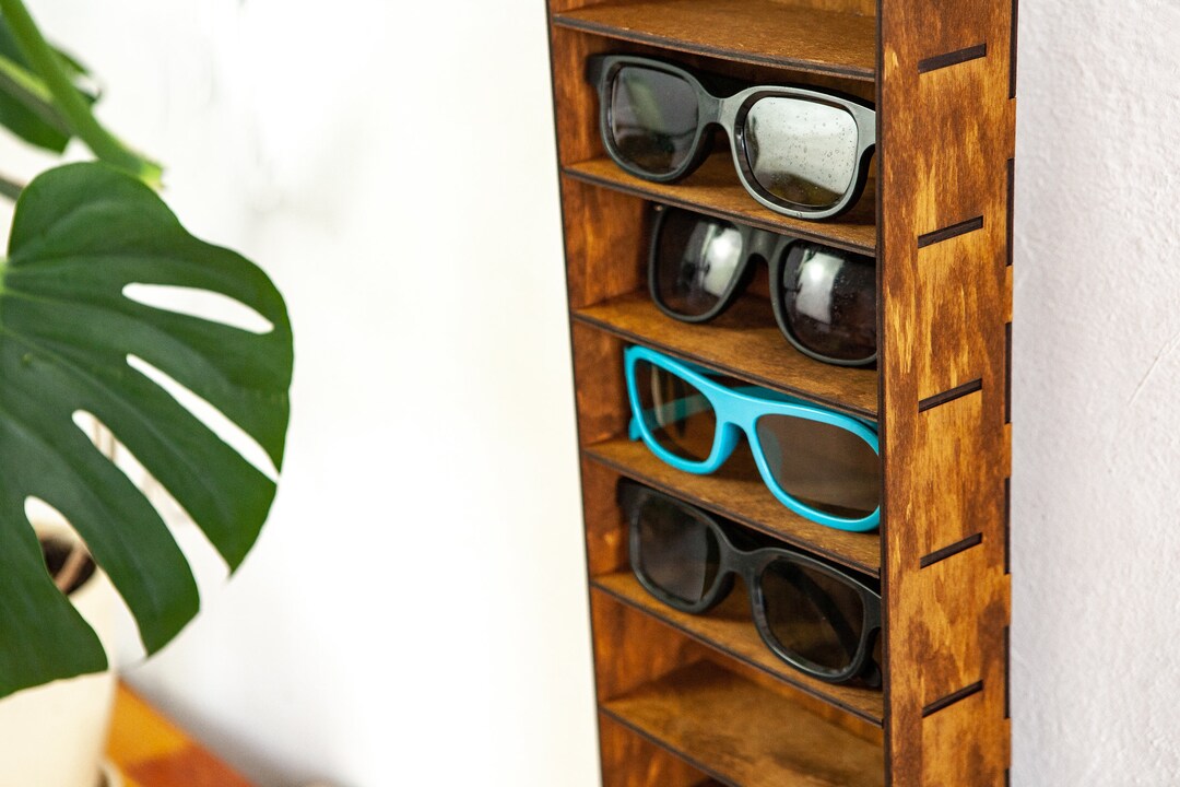 Sunglasses Display Shelf, Glasses Display Case, Wooden Holder Sunglass ...
