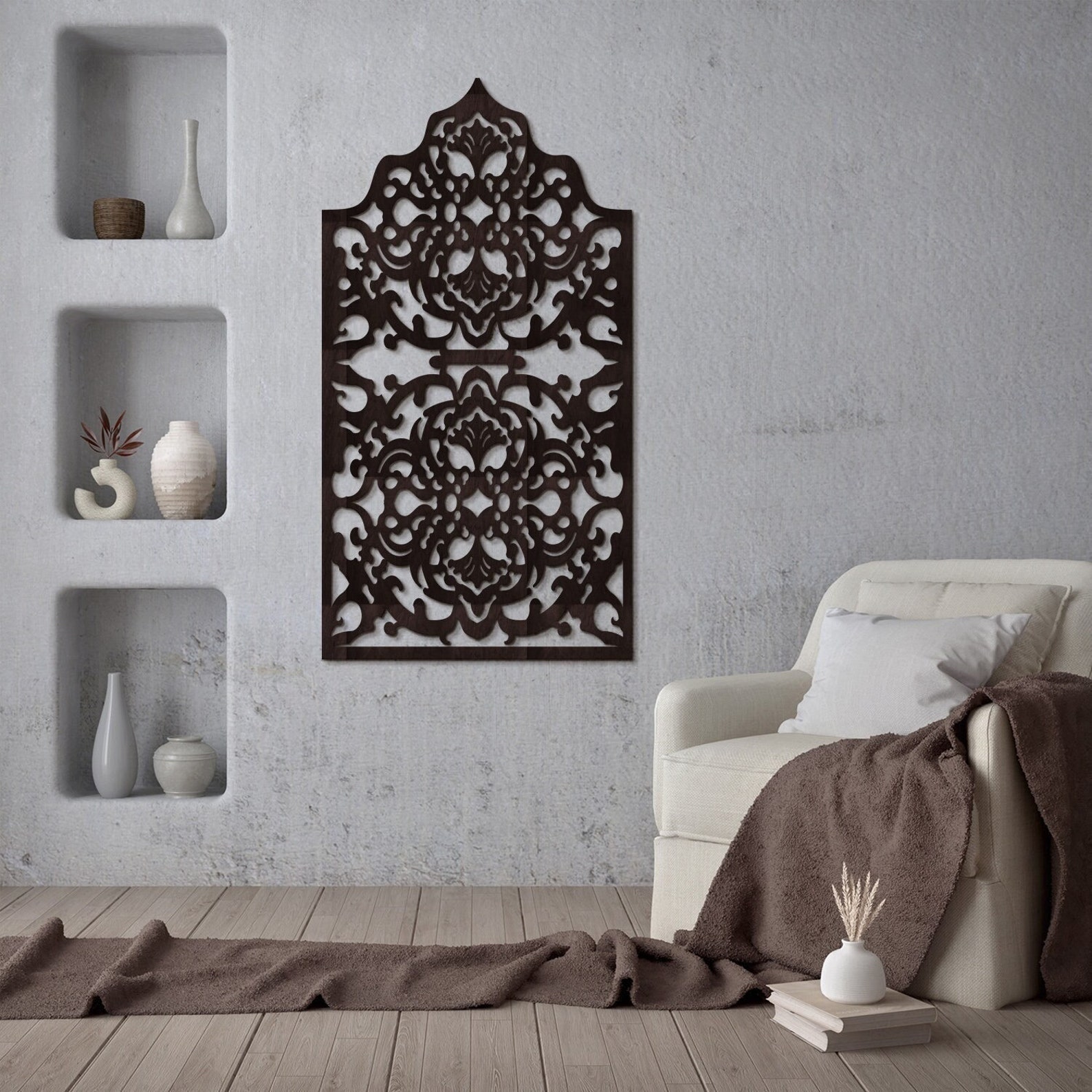 Moroccan Wood Panel, Moroccan Wood Wall Art, Arabic Wall Art, Laser Cut ...