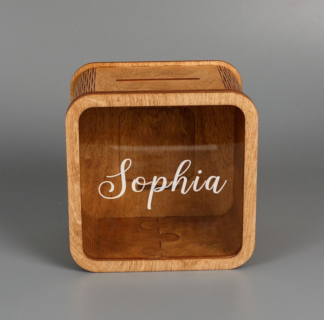 Wood Money Box, Wood Cash Box, Personalized Money Box, Custom Money Box ...