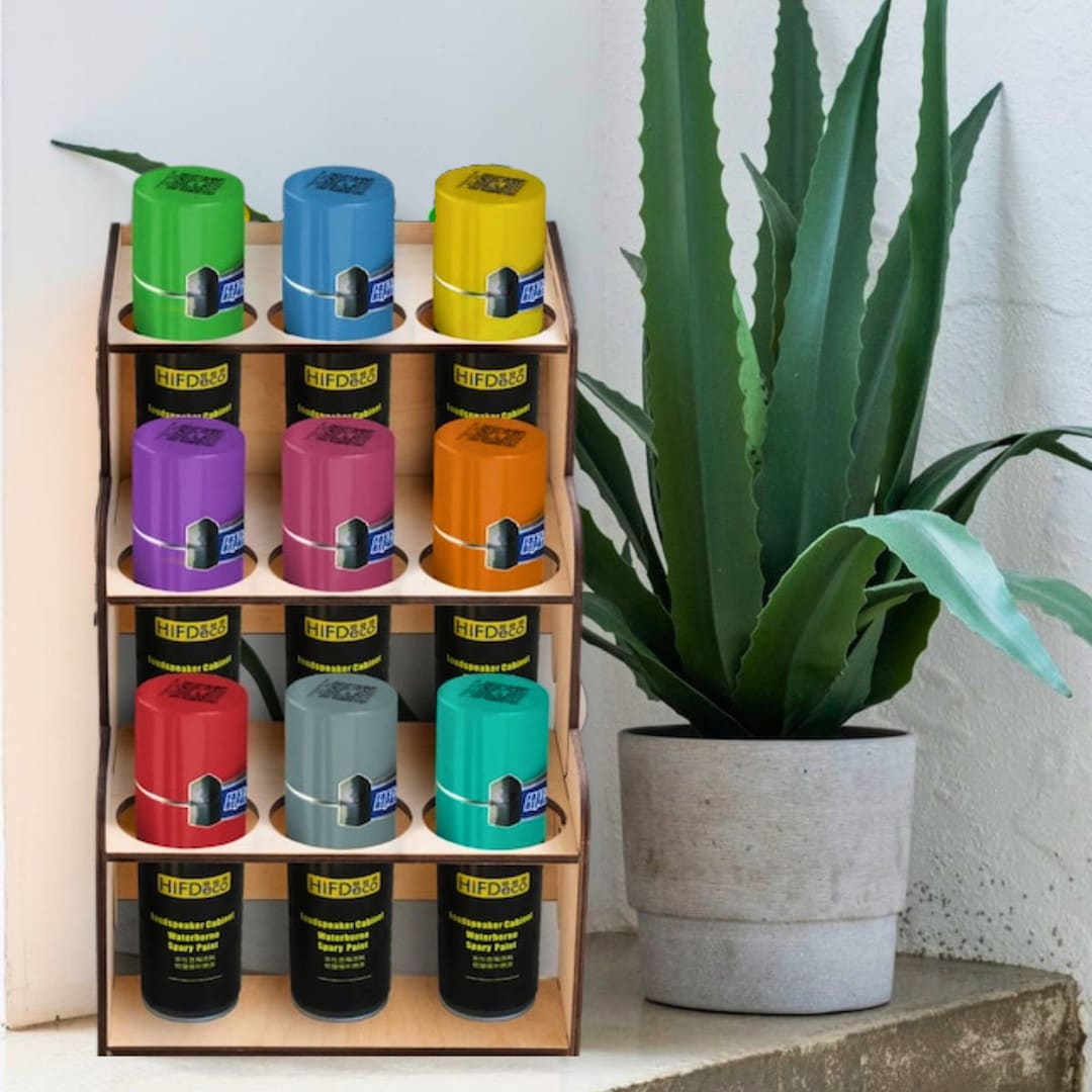 Spray Paint Can Holder, Paint Storage Cabinet, Paint Storage Rack, Wood ...