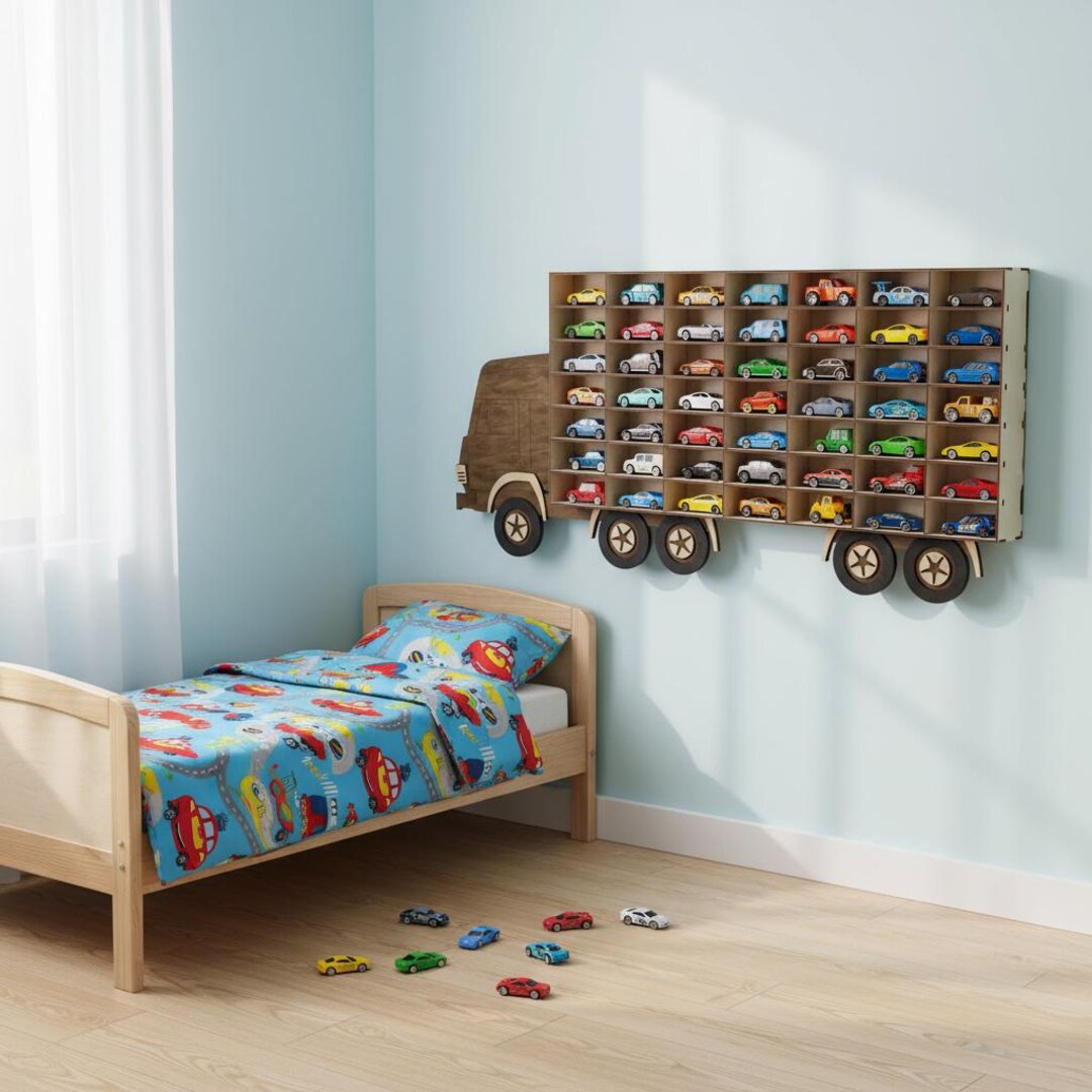 Wooden Toy Car Garage, Wall Car Storage, Toy Car Wall Storage, Toy Car ...