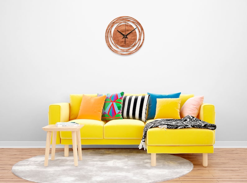 Modern Wood Wall Clockwall Clock Uniquewall Clock - Etsy