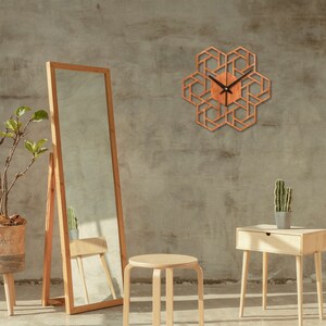 Geometric Wall Clockwall Clock Uniquewood Wall Clockmodern - Etsy
