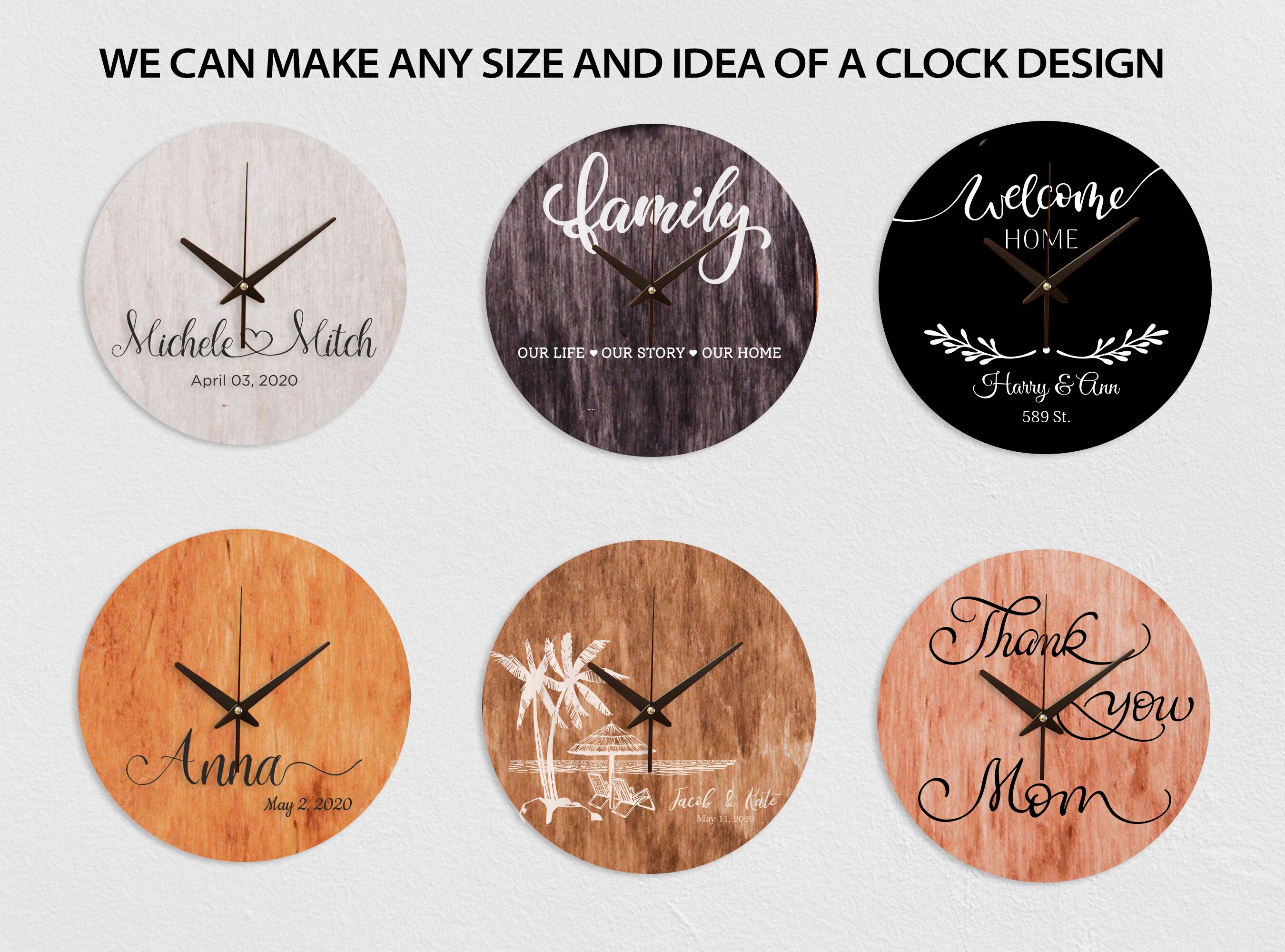 Roman Numerals Clockwooden Wall Clock Modernwood Wall - Etsy