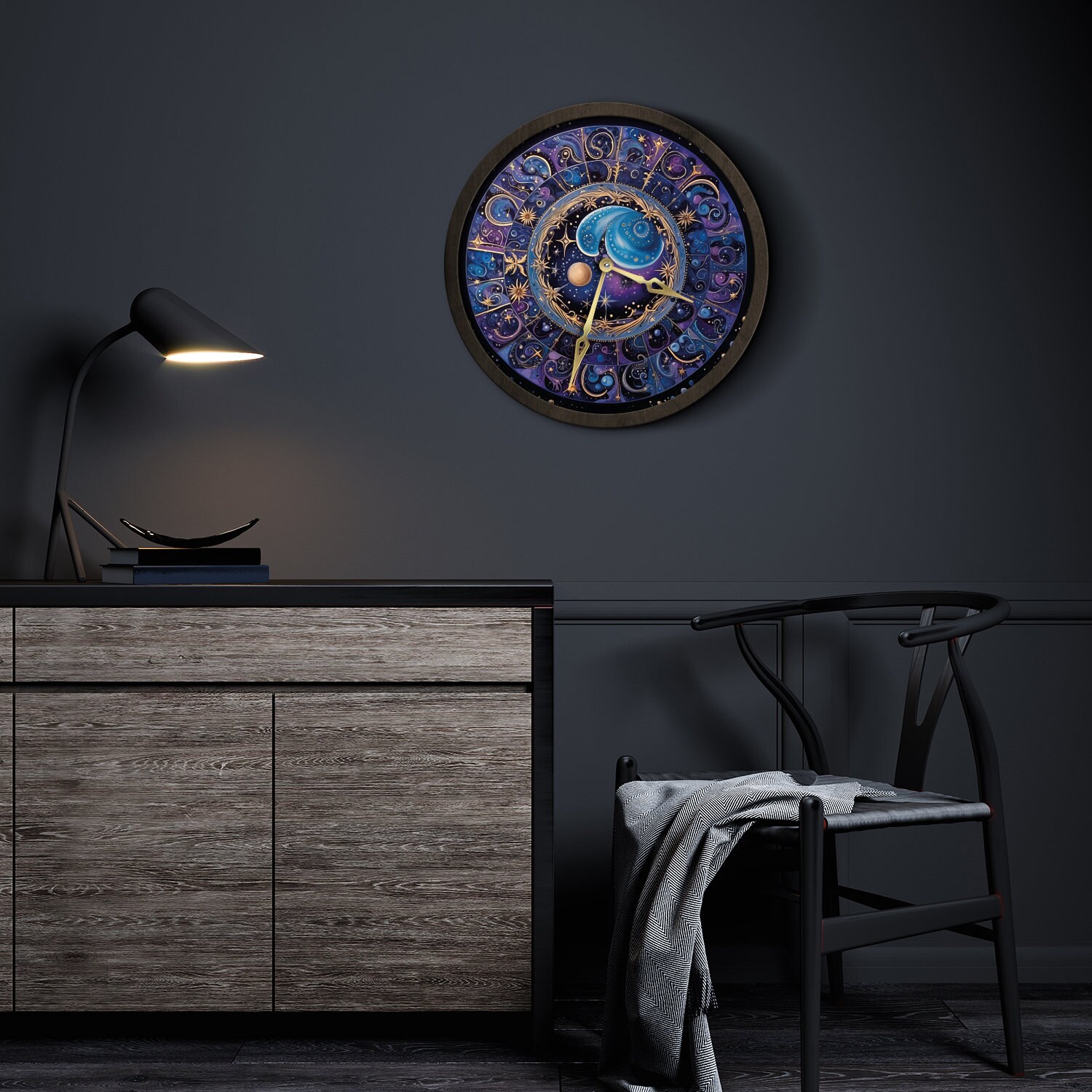 Astrology Wood Clock, Unique Zodiac Clock, Personalized Astrology Gifts ...
