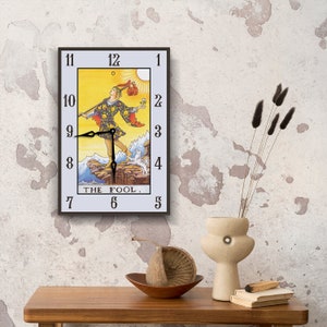 Tarot Card Clock, the Fool Tarot Card Clock, Spiritual Clock, Magic ...