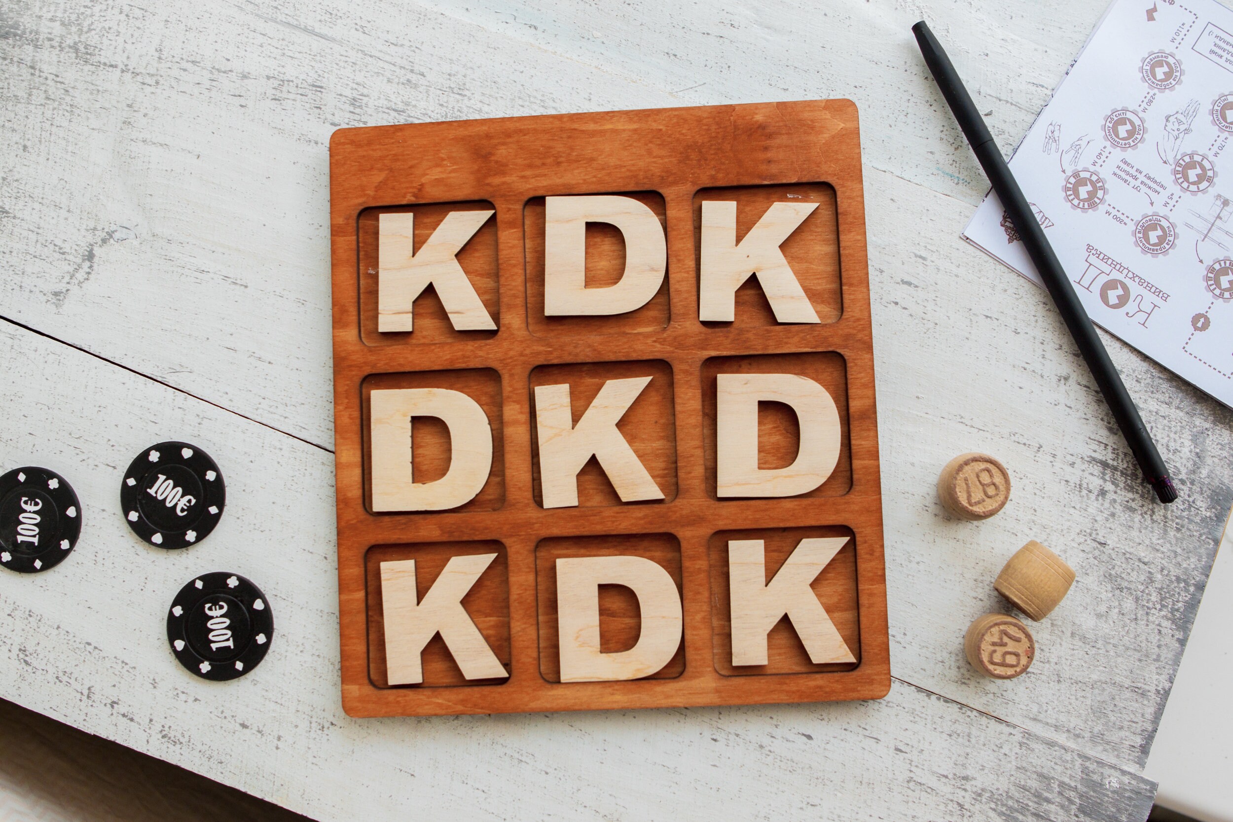 Tic Tac Toe Game Wood Tic Tac Toe Board Custom Tic Tac Toe | Etsy