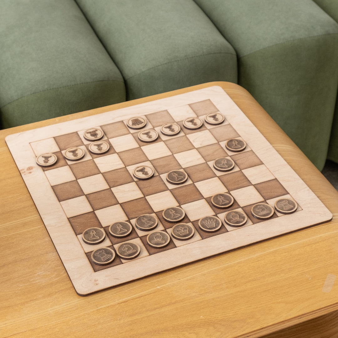 Checkers Board With Storage, Wooden Checkers Board, Checkers Set ...