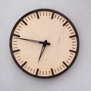 Simple Wall Clock, Minimalist Wall Clock, Wooden Wall Clock, Round Wall ...