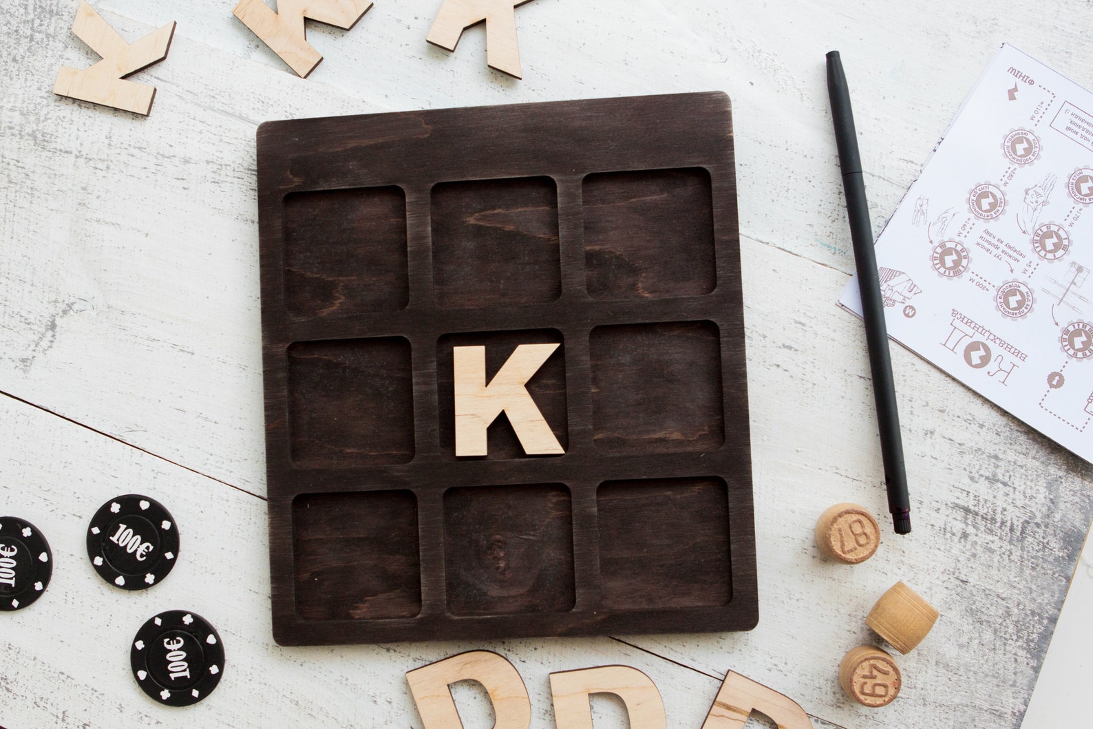 Tic Tac Toe Game Wood Tic Tac Toe Board Custom Tic Tac Toe - Etsy