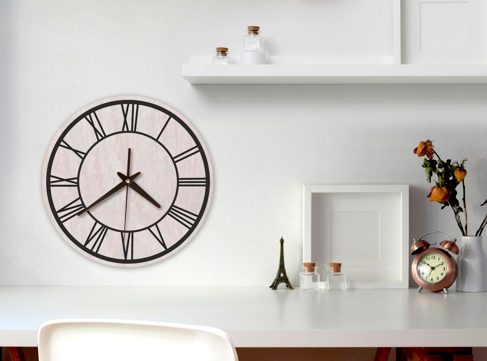 Roman Numerals Clockwooden Wall Clock Modernwood Wall - Etsy