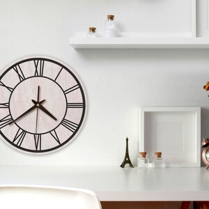 Roman Numerals Clockwooden Wall Clock Modernwood Wall - Etsy