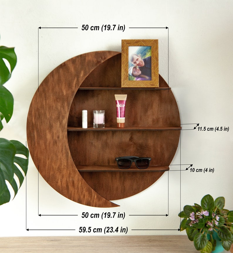 Moon Shaped Shelfwooden Moon Shelfmoon Shelf for - Etsy