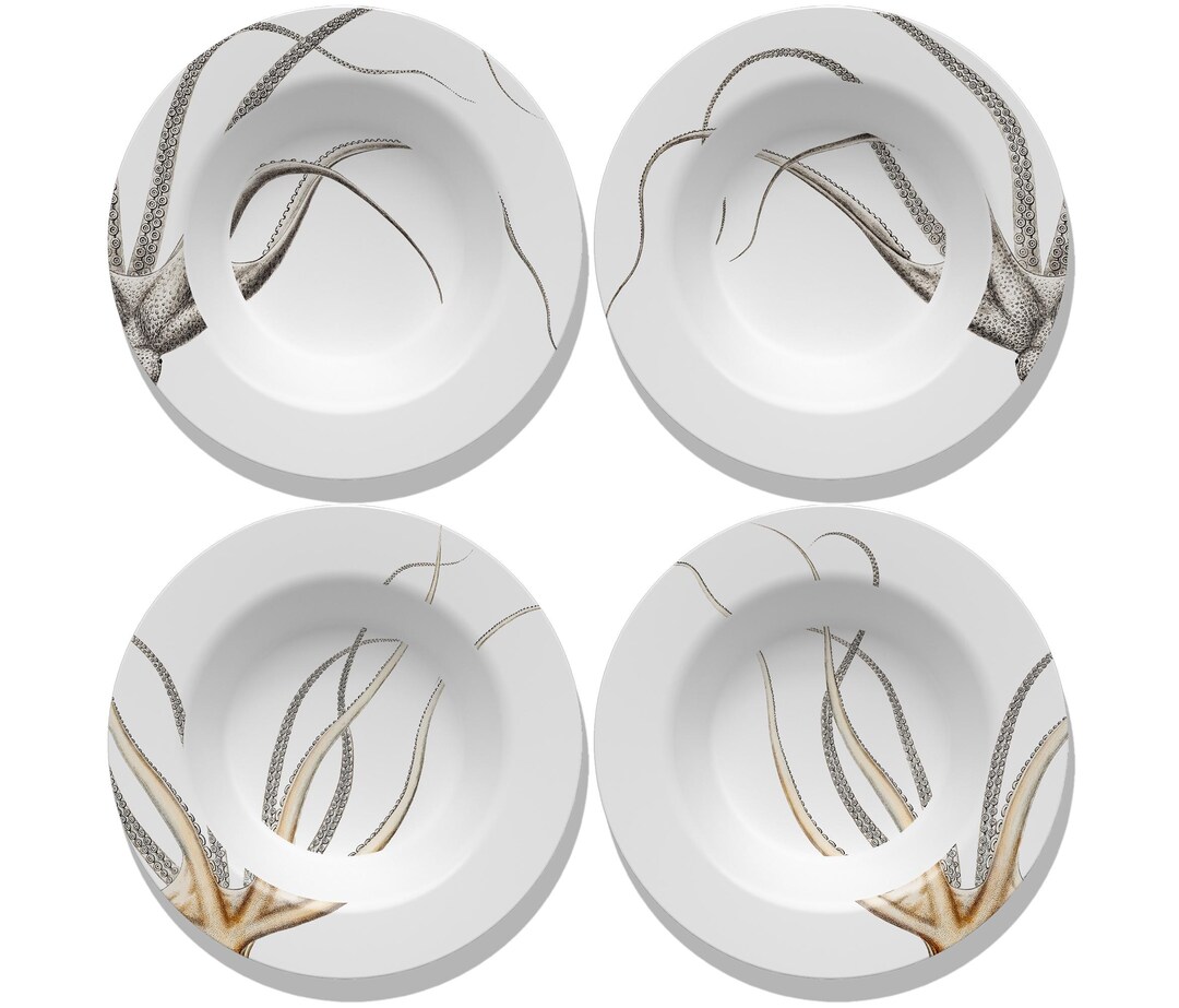 Octopus Dinnerware Set of Bowls for Indoor and Outdoor Dining ...