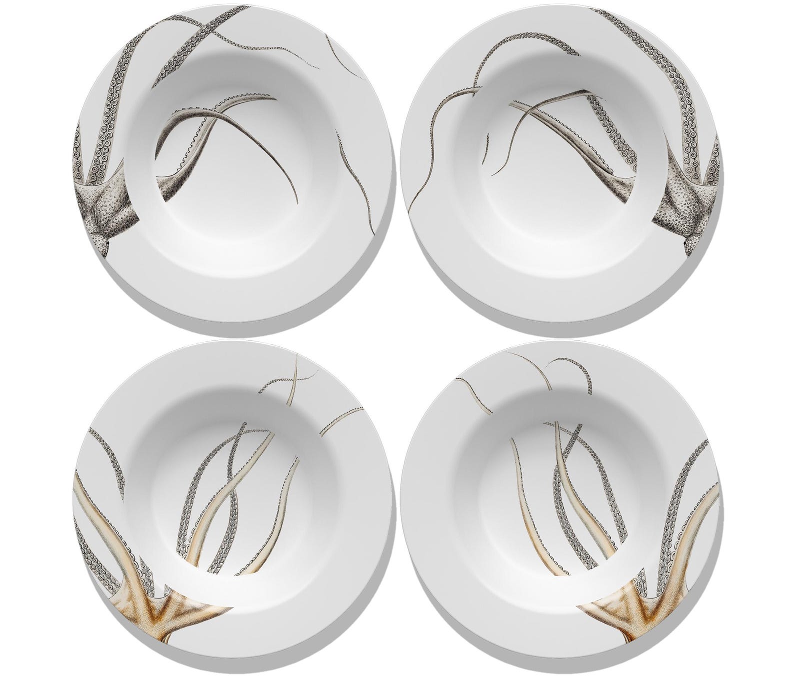 Octopus Dinnerware Set of Bowls for Indoor and Outdoor Dining ...