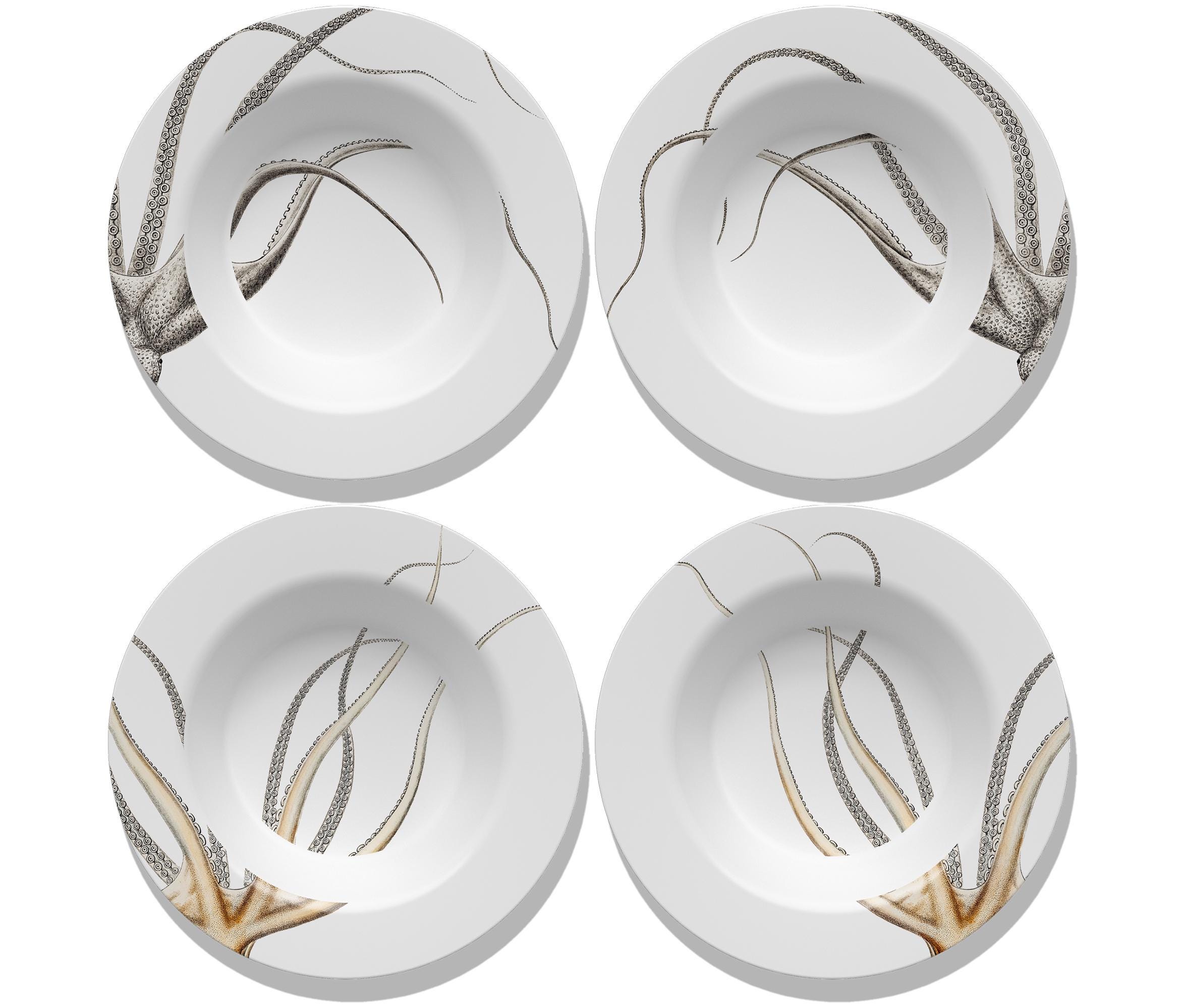 Octopus Dinnerware Set of Bowls for Indoor and Outdoor Dining ...