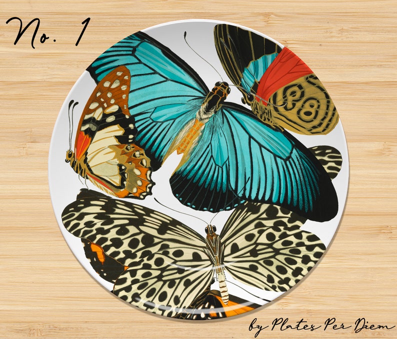 Earth Tone Butterfly Dinner Plate Set of 6 for Indoor/outdoor Dining ...