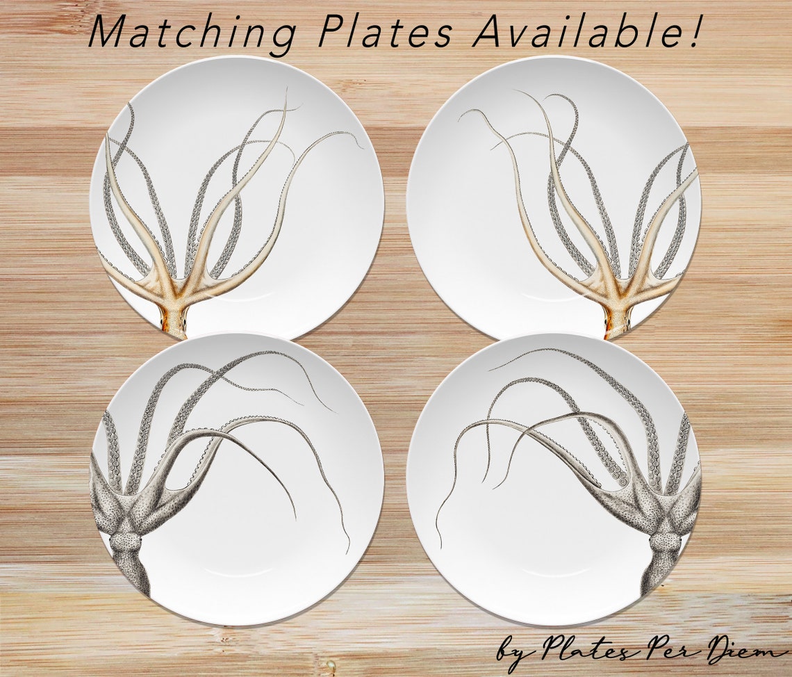 Octopus Dinnerware Set of Bowls for Indoor and Outdoor Dining ...