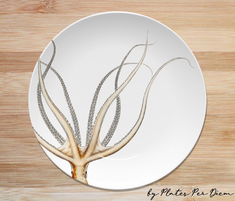 Octopus Dinnerware Set of 4 Plates for Indoor and Outdoor Dining ...