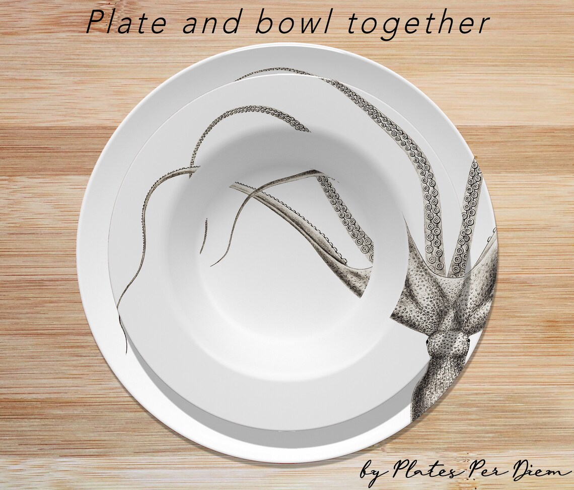 Octopus Dinnerware Set of Bowls for Indoor and Outdoor Dining ...