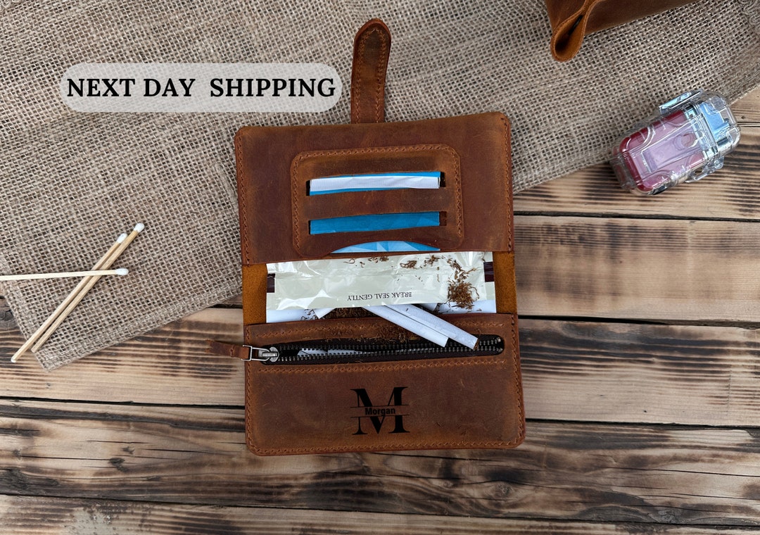 Custom Leather Tobacco Case, Personalized Tobacco Pouch, Customized ...