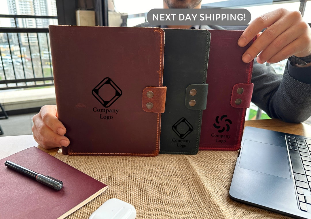 Personalized Leather Business Portfolio, Custom Padfolio, Employee ...
