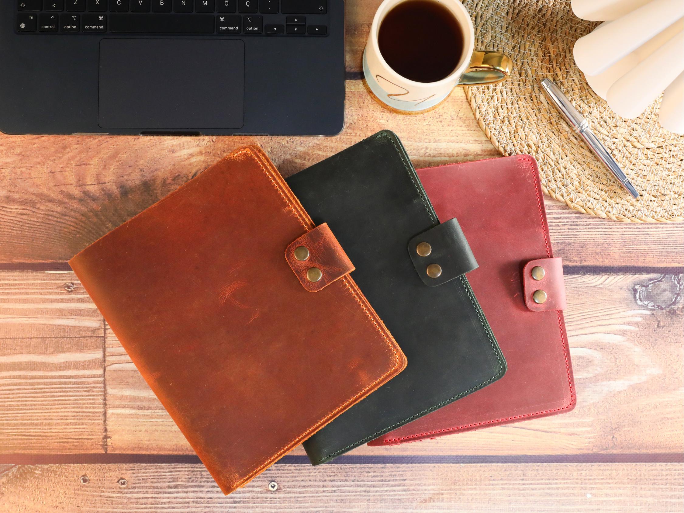 Leather A5 Portfolio, Personalized Leather Padfolio , Custom Refillable ...