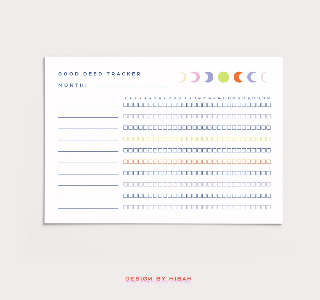 Printable Islamic Good Deed Chart - Etsy Australia